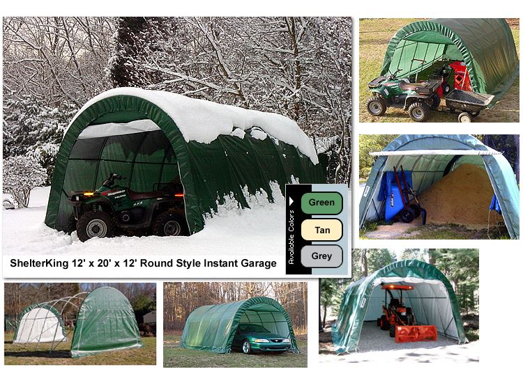 4SeasonGreenhouse. 12 x 20 x 8 Round Style Portable Garage