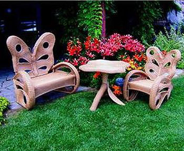 4SeasonGreenhouse. Wicker Butterfly Garden Set by Flowerhouse - Natural