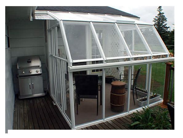 4SeasonGreenhouse. Eco SunRoom 8 Lean-To Greenhouse Kit - Acrylic