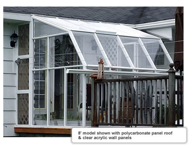 4SeasonGreenhouse. Eco SunRoom 12 Lean-To Greenhouse Kit - Acrylic