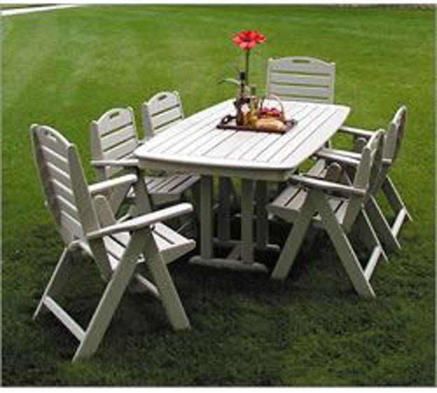 4SeasonGreenhouse. PolyWood Nautical 7 Pc. Recycled Plastic Dining Set