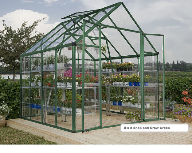 4SeasonGreenhouse. Snap & Grow Green 8 x 8 Greenhouse Kit
