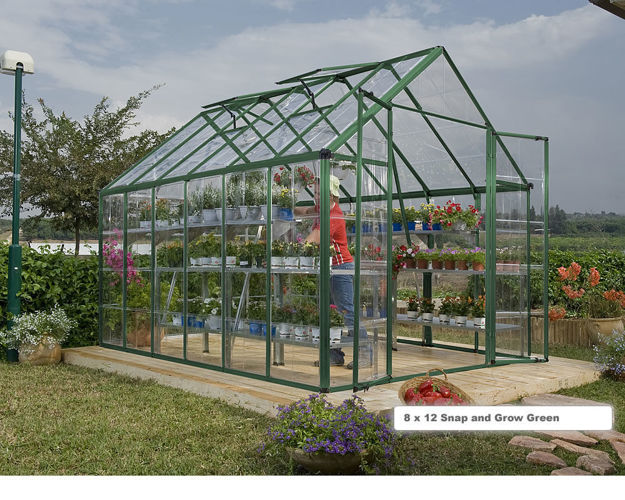 4SeasonGreenhouse. Snap & Grow Green 8 x 8 Greenhouse Kit
